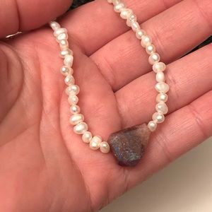 AlphaVariable | Jewelry | Alphavariable Pink Muscovite Pearl Necklace ...
